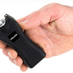 Police Stun Gun 618 - Mini Rechargeable with LED Flashlight, Black