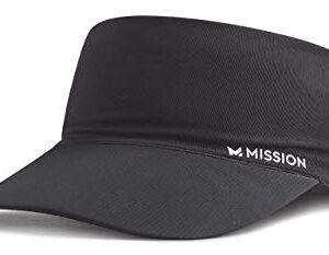 MISSION Cooling Visor, Black - Unisex Fit for Men & Women - Lightweight & Durable - Cools Up to 2 Hours - UPF 50 Sun Protection - Machine Washable