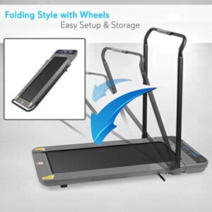 SereneLife Folding Digital Display Electric Treadmill – Fitness Training Cardio Equipment for Home Workouts, Jogging, Walking Exercise – Compact Minimal Profile Running Belt