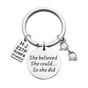 ensianth optometrist gift she believed she could so she did keychain eye doctor gift optometrist graduation jewelry (optometrist keychain)