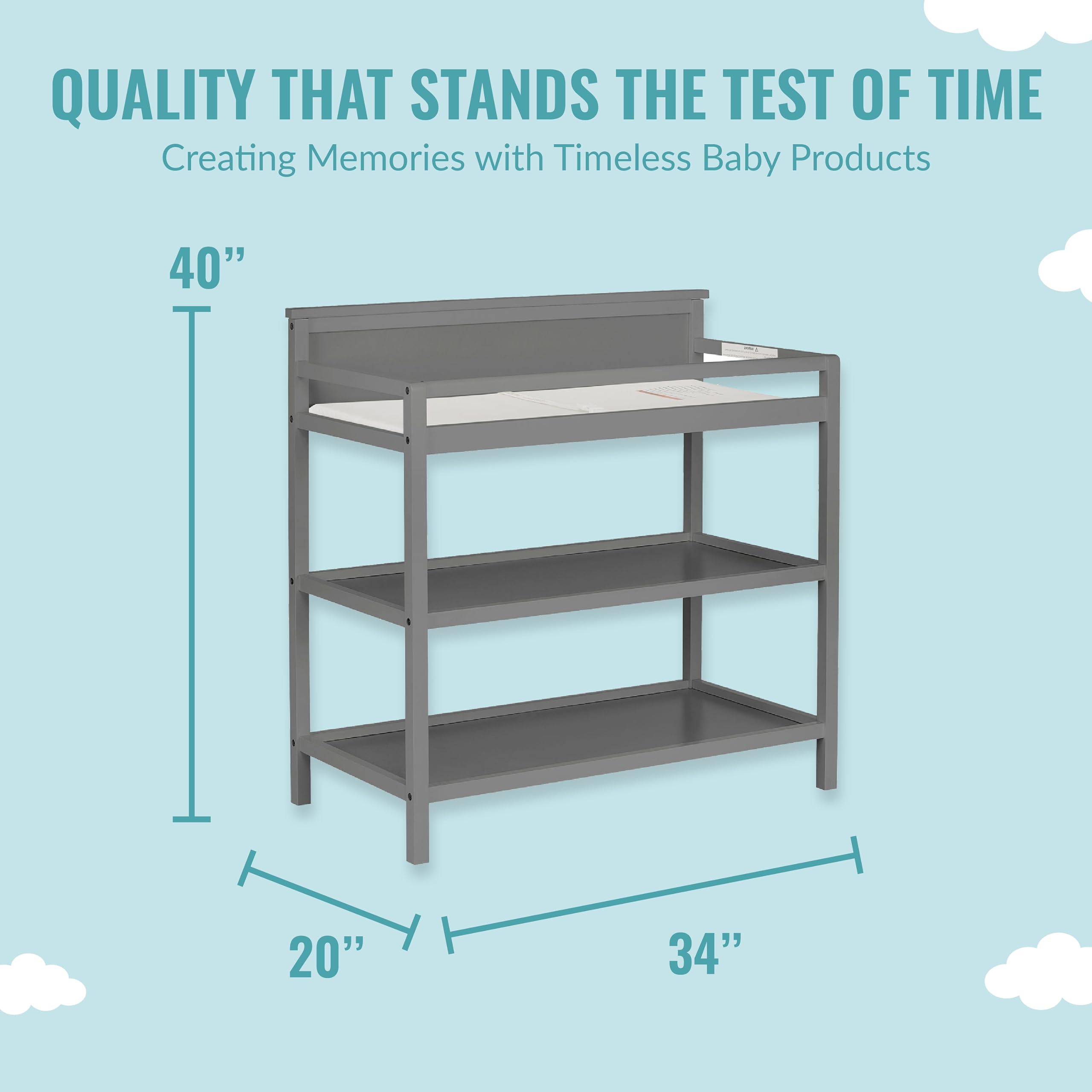 Dream On Me Jax Universal Changing table, Storm Grey