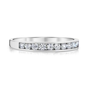 Tesori & Co 10k Solid White Gold Channel Wedding Band Size 7