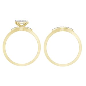 Eternal Bliss 0.07 cttw Round Natural Diamond Wedding Engagement Bridal Set In 10K Yellow Gold (8)