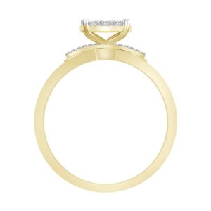 Eternal Bliss 0.07 cttw Round Natural Diamond Wedding Engagement Bridal Set In 10K Yellow Gold (8)