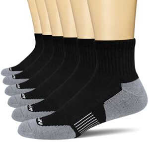 aptyid men's moisture wicking athletic ankle socks, size 9-12, black, 6 pairs