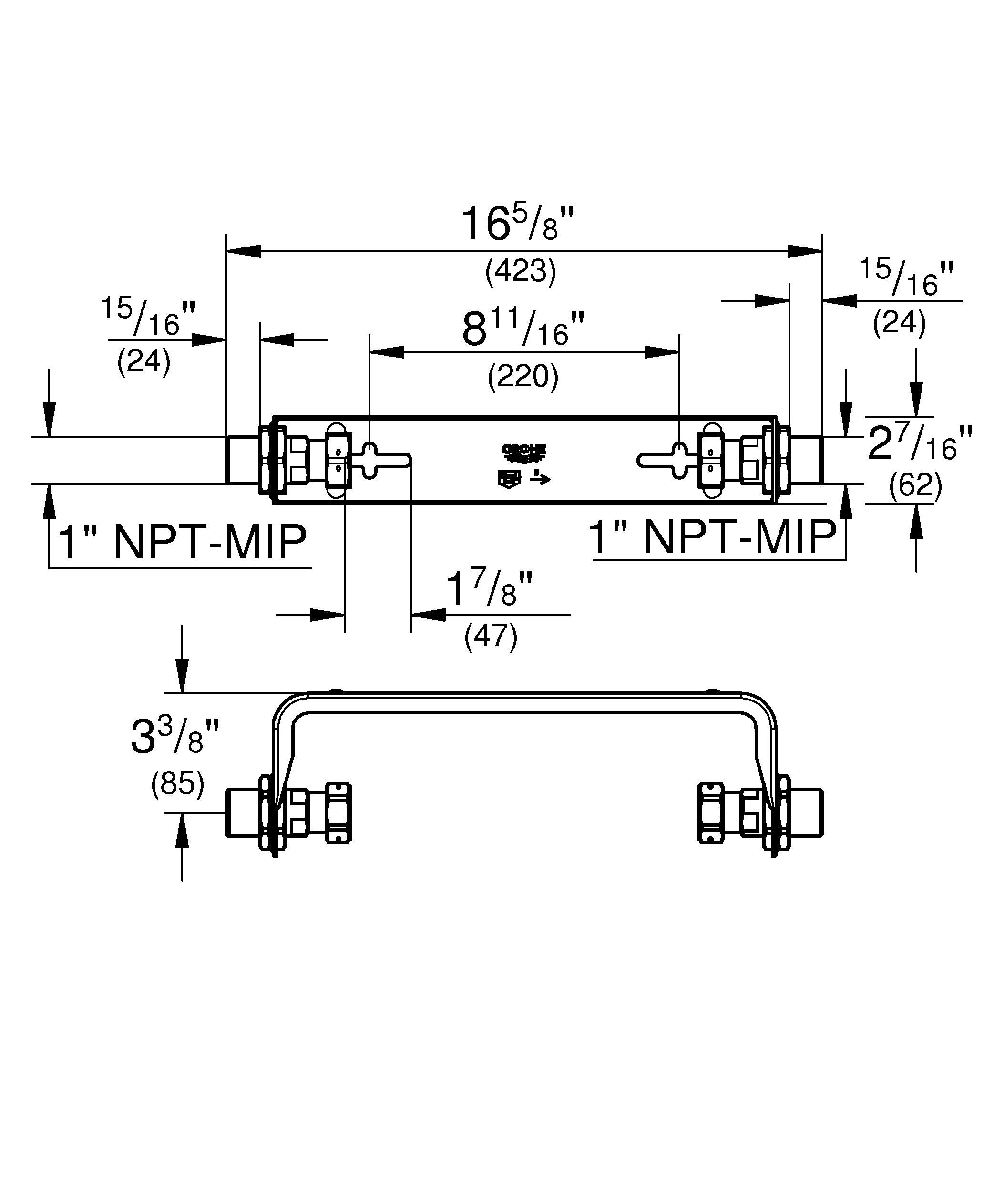 Grohe 22603000 Sense Guard Wall Mounting Set, Unfinished