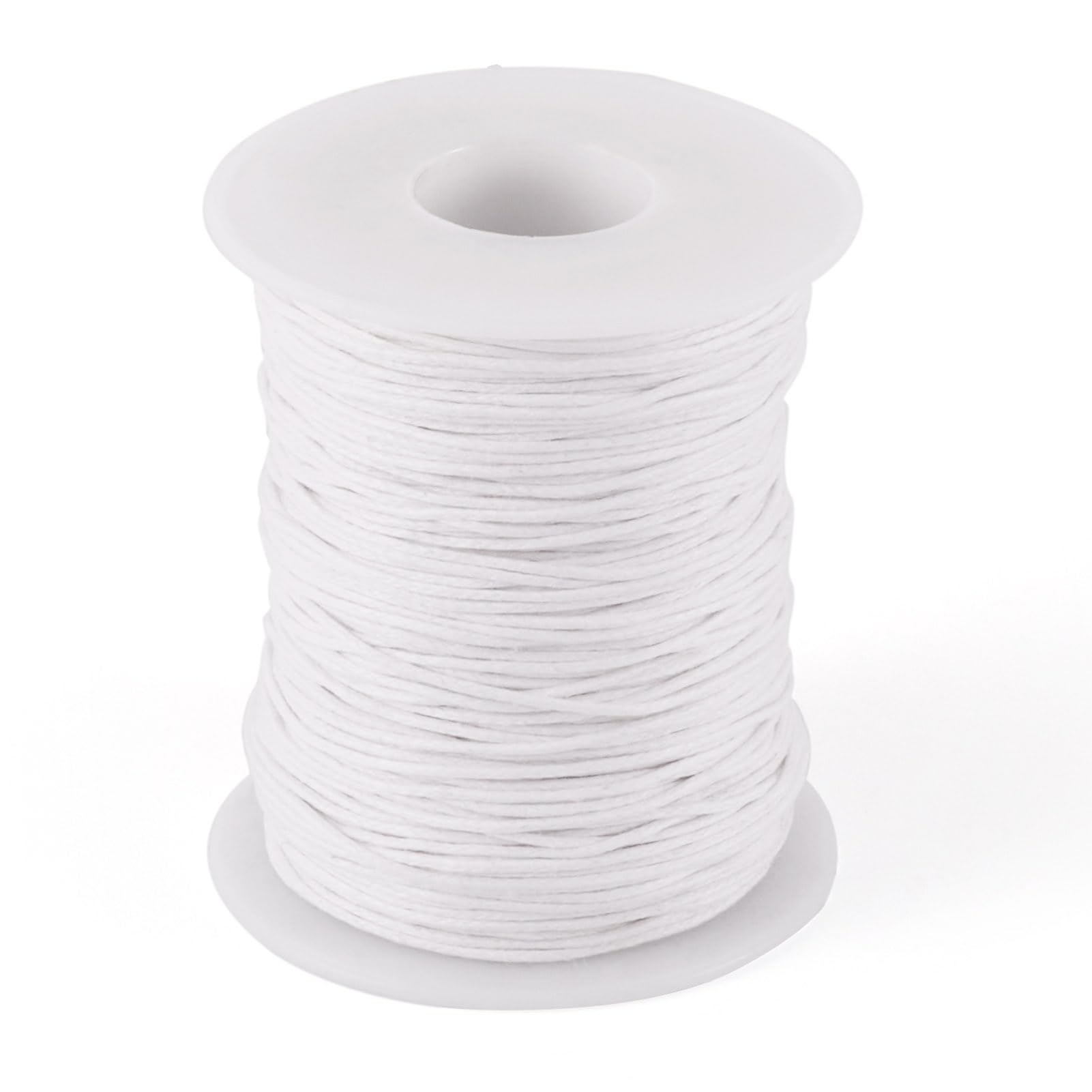 Craftdady 100 Yards 1mm White Waxed Cotton Thread Cord Macrame Bracelet Necklace Jewelry Making Beading String