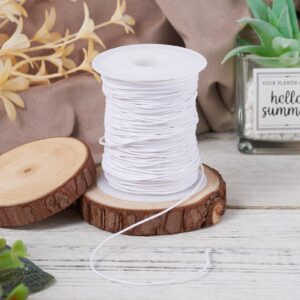 Craftdady 100 Yards 1mm White Waxed Cotton Thread Cord Macrame Bracelet Necklace Jewelry Making Beading String