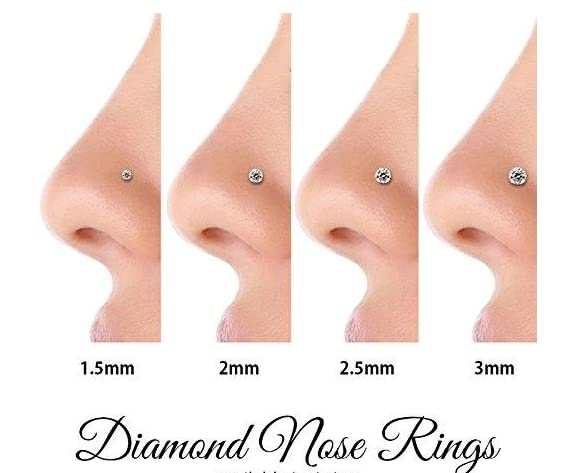 Cisyozi 18G Nose Rings Stud for Women Stainless Surgical Steel Nose Ring 18Gauge L Shaped Bend Curved Nose Nostril Rings Stud Nose Piercing Jewelry Men Diamond silver Black Rose Gold Coloful Rainbow