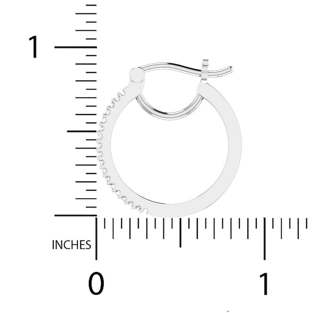 925 Sterling Silver 1/4 Carat Certified Round Diamond Hoop Earring for Women