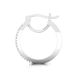 925 Sterling Silver 1/4 Carat Certified Round Diamond Hoop Earring for Women