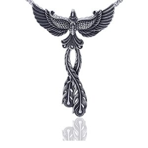 xusamss punk titanium steel huge phoenix pendant animal necklace