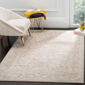 safavieh reflection collection area rug - 10' x 14', beige & cream, vintage distressed design, non-shedding & easy care, ideal for high traffic areas in living room, bedroom (rft664a)