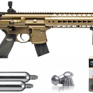 Sіg Sauer MCX .177 Cal CO2 FDE Air Rifle with Wearable4U CO2 90 Gram (2 Pack) and 500x Pellets Bundle