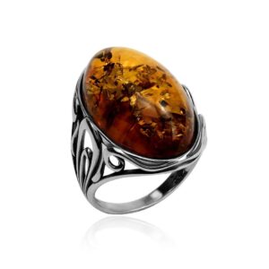 ian and valeri co. amber sterling silver large oval ring