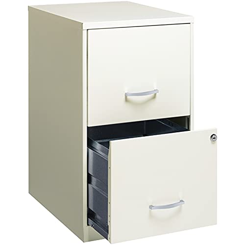 Hirsh Industries Space Solutions 18in 2 Drawer Metal File Cabinet Pearl White