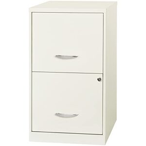 Hirsh Industries Space Solutions 18in 2 Drawer Metal File Cabinet Pearl White