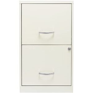 Hirsh Industries Space Solutions 18in 2 Drawer Metal File Cabinet Pearl White