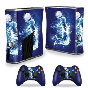 mightyskins skin compatible with xbox 360 s console - jump to the moon | protective, durable, and unique vinyl decal wrap cover | easy to apply, remove, and change styles | made in the usa