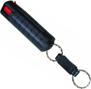 aerko international (4 ea.) freeze +p pepper spray - 1/2 oz stream - black key chain (in retail packaging)