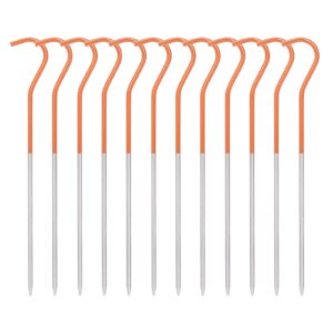 ibasingo 12pcs/lot titanium alloy pegs outdoor camping tent stakes portable elbow grass tent nail a-ti4001p