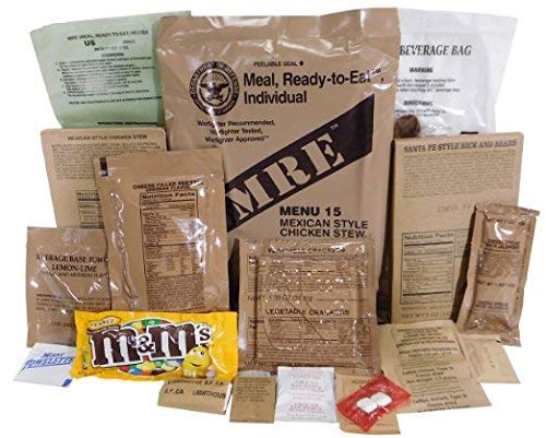 Genuine Military MRE Meal with Inspection Date September 2017 or Newer (Chicken Burrito Bowl)