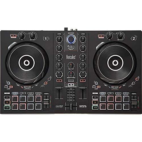 Hercules DJ 2 Control Inpulse 300, Black with 8in Stereo Mini to Dual RCA Y-Cable (6') Bundle, Speaker