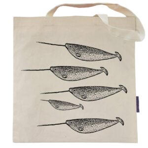 pet studio art narwhal pod tote bag