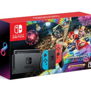 Nintendo Switch with Neon Blue and Neon Red Joy‑Con HAC-001 w/ Mario Kart 8 Deluxe