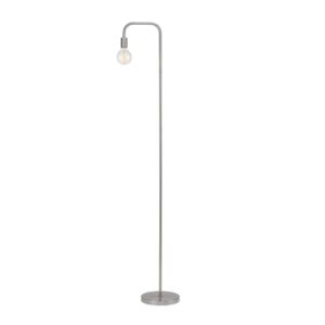 globe electric 67067 holden 70" floor lamp, brushed steel, in-line on/off foot switch