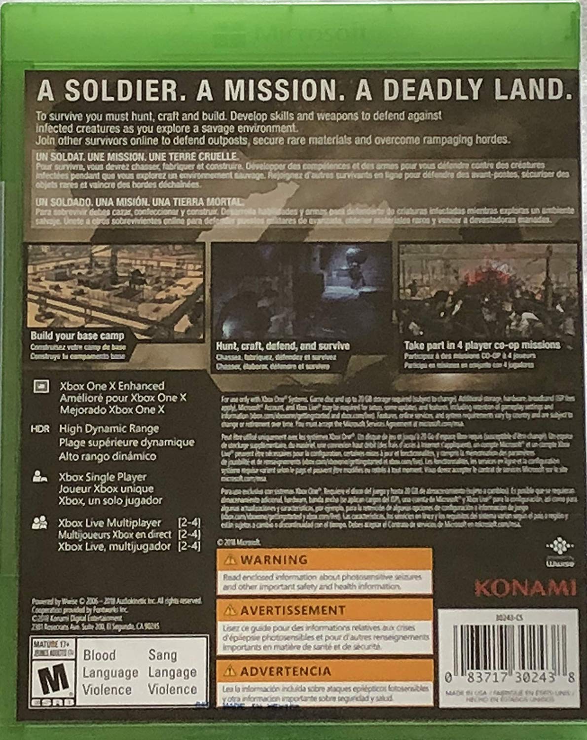 METALGEAR SURVIVE (XBOX ONE) INCLUDES SURVIVAL PACK DLC