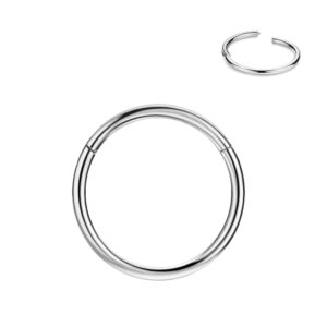 fansing nose hoop surgical steel nose rings for women men septum jewelry hinged cartilage earring hoop for nostril helix tragus daith conch lip rook ear lobe piercings silver 18 gauge 8mm