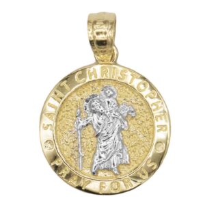 ice on fire jewelry 10k solid yellow gold saint christopher medal