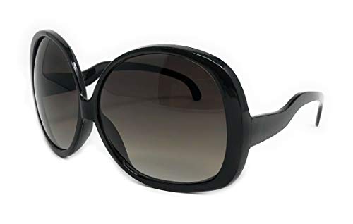 WebDeals - Oversized XL Womens Sunglasses Vintage Style Designer Inspired (Round, Black Gradient), X-Large