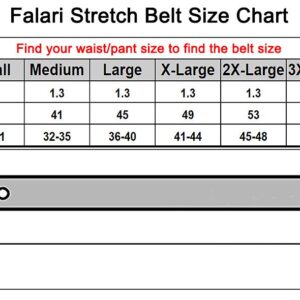 Falari Men Women Multicolored Elastic Stretch Braided Belt Canvas Fabric Woven No Holes Belt (1003 - Black, Large)