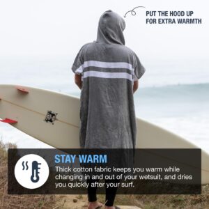 Ho Stevie! Surf Poncho - Warm and Soft - Easily Change In/Out of Wetsuit without Towel Falling Down