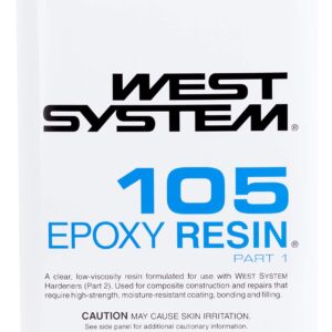 West System 105-B Epoxy Resin Bundle with 206-B Slow Epoxy Hardener and 300 Mini Pumps Epoxy Metering Pump Set, Pale Yellow