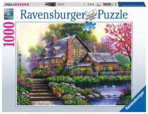 ravensburger romantic cottage 15184 1000 piece puzzle for adults, every piece is unique, softclick technology means pieces fit together perfectly