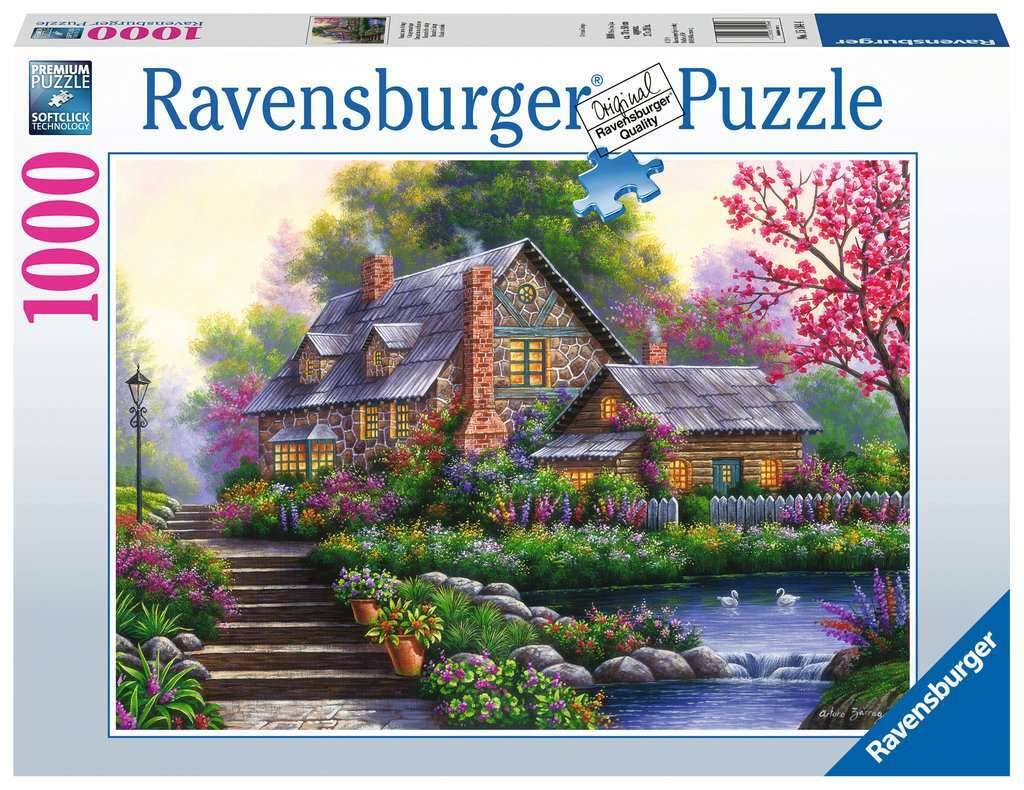 Ravensburger Romantic Cottage 15184 1000 Piece Puzzle for Adults, Every Piece is Unique, Softclick Technology Means Pieces Fit Together Perfectly