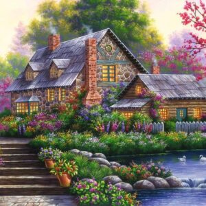 Ravensburger Romantic Cottage 15184 1000 Piece Puzzle for Adults, Every Piece is Unique, Softclick Technology Means Pieces Fit Together Perfectly