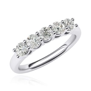 solid sterling silver eternal five stones anniversary ring simulated brilliant diamonds eternity ring 1.25ctw for women (10)