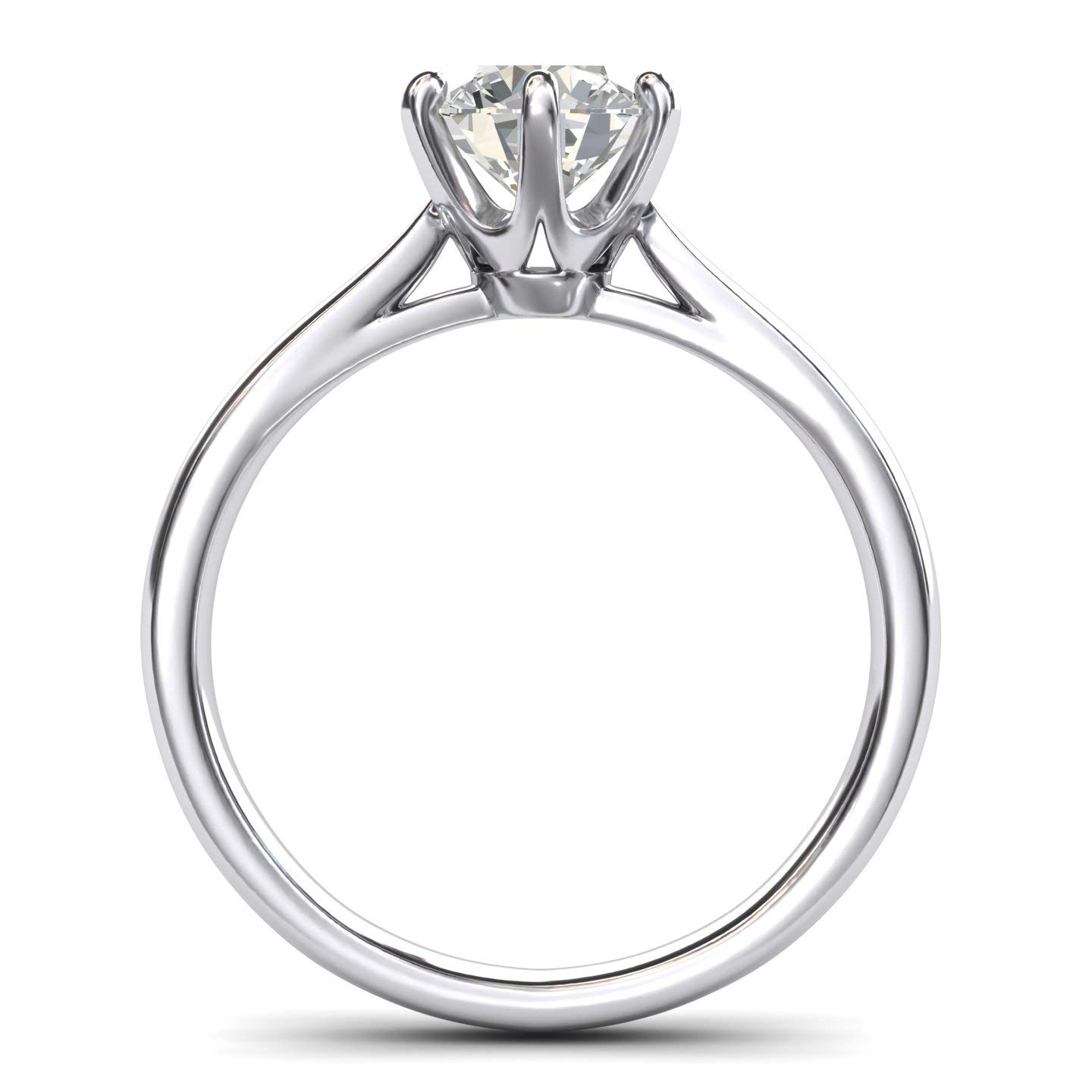 Sterling Silver 2.0 CT Classic 6-Prong Solitaire Simulated Diamond Engagement Ring Promise Bridal Wedding Ring (5)