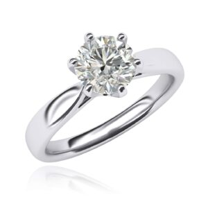 Sterling Silver 2.0 CT Classic 6-Prong Solitaire Simulated Diamond Engagement Ring Promise Bridal Wedding Ring (5)