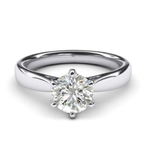 Sterling Silver 2.0 CT Classic 6-Prong Solitaire Simulated Diamond Engagement Ring Promise Bridal Wedding Ring (5)