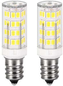 e12 led light bulb 4w equivalent 40w c7 replacement bulbs clear type b candelabra base bulbrite non-dimmable daylight white 6000k 2 pack