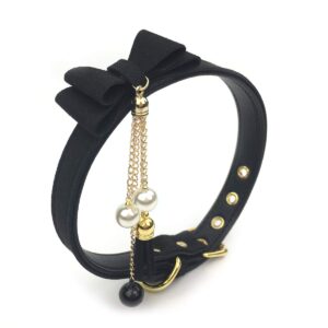 bell choker collar necklace lolita bow collar cat kitty velvet necklace (t)