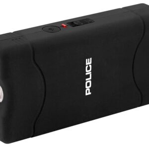 POLICE Stun Gun 800 - Mini Rechargeable with LED Flashlight, Black