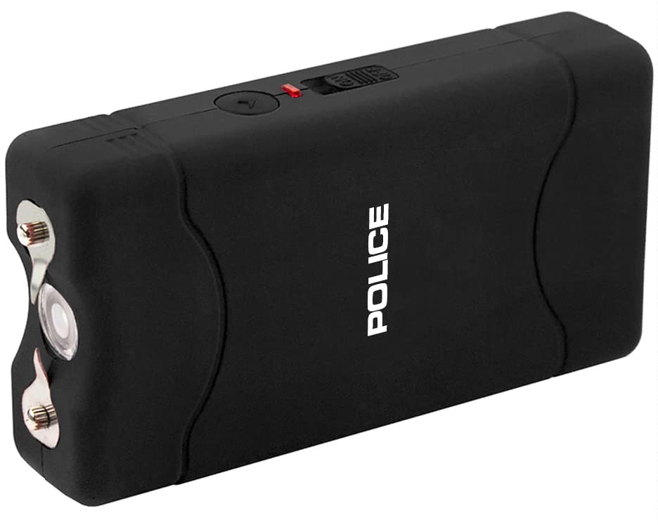 POLICE Stun Gun 800 - Mini Rechargeable with LED Flashlight, Black