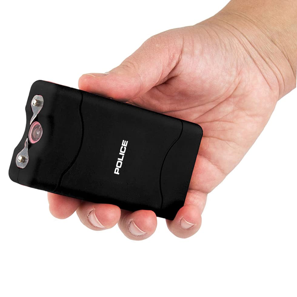 POLICE Stun Gun 800 - Mini Rechargeable with LED Flashlight, Black