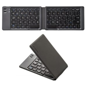 sanwa foldable bluetooth keyboard, rechargeable wireless folding keypad, portable & slim, for laptop desktop computer pc ipad/iphone tablet smartphone, compatible with macbook, windows, android, ios